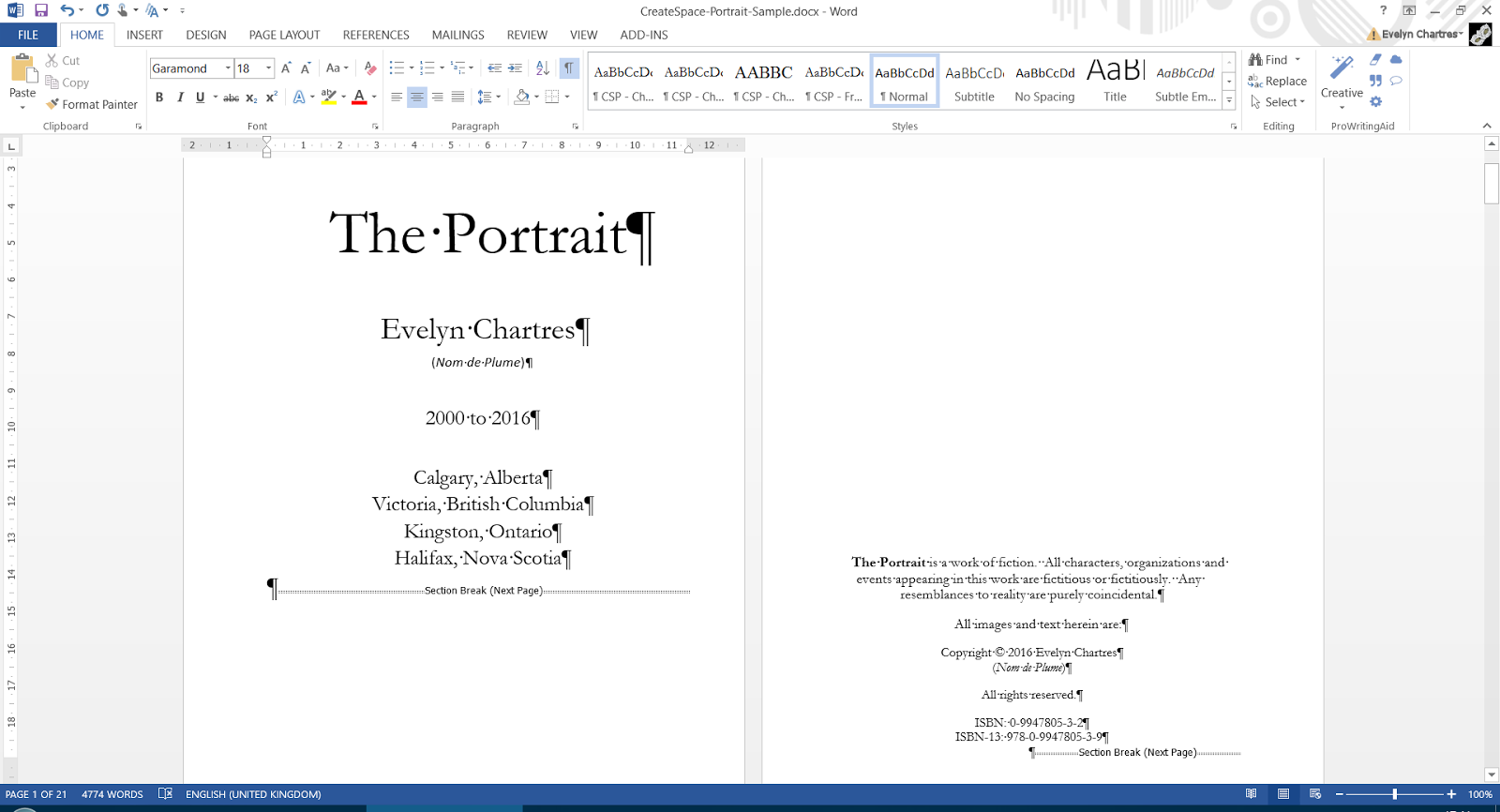 Microsoft Manuscript Madness Evelyn Chartres