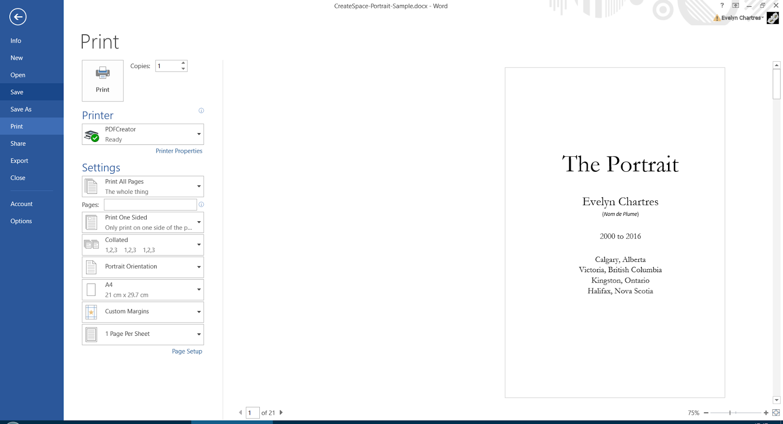 Microsoft Manuscript Madness – Evelyn Chartres